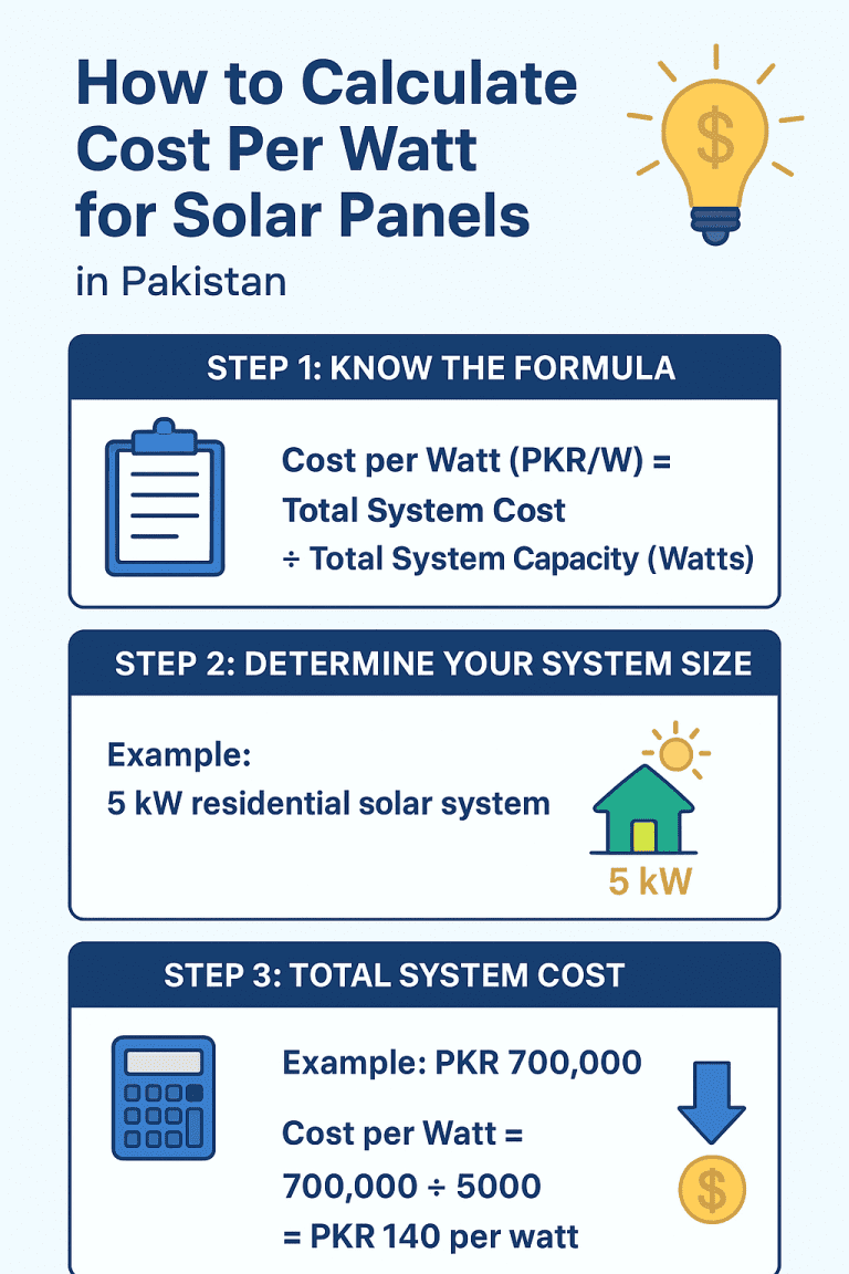 How to Calculate Cost Per Watt for Solar Panels in Pakistan (2025 Guide)